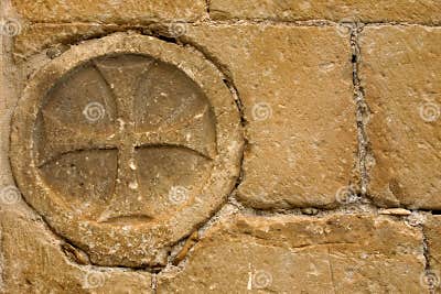 Cross in romanesque church stock image. Image of medieval - 408751