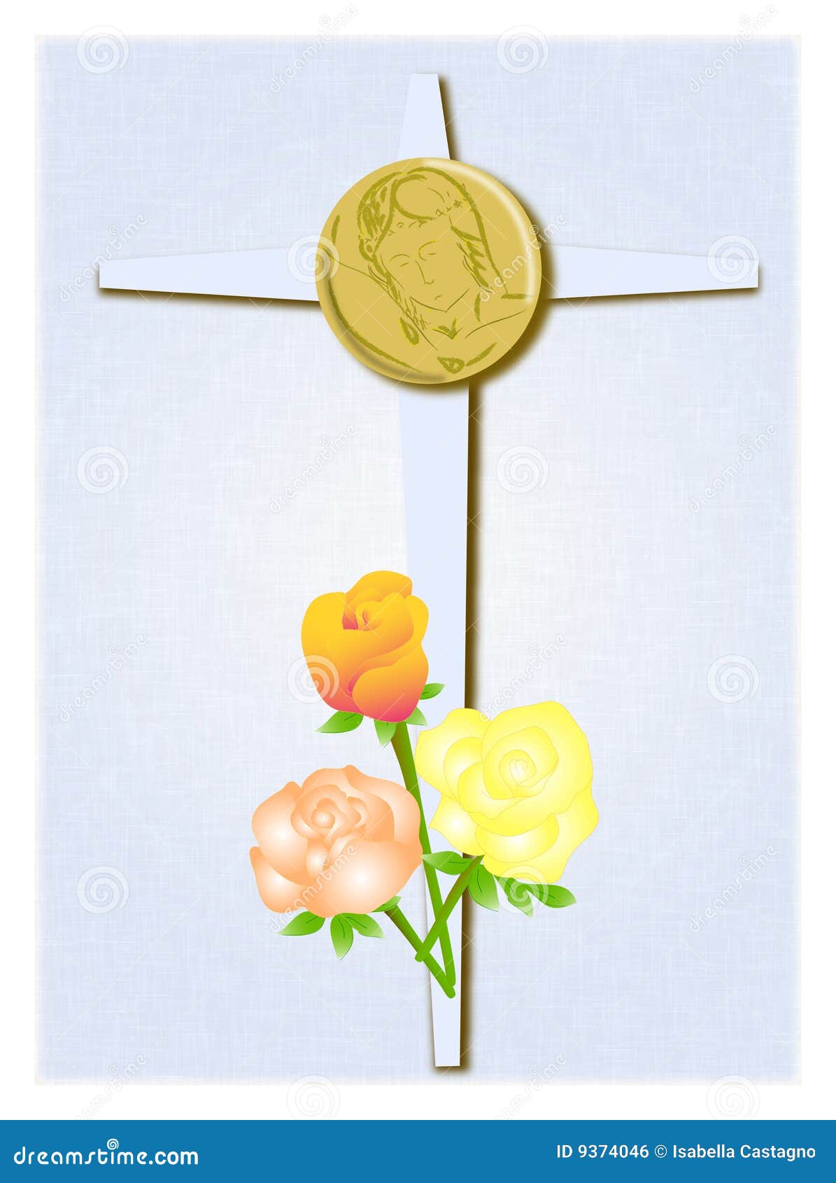 Cross with Roses and Christ Stock Vector - Illustration of jesus ...