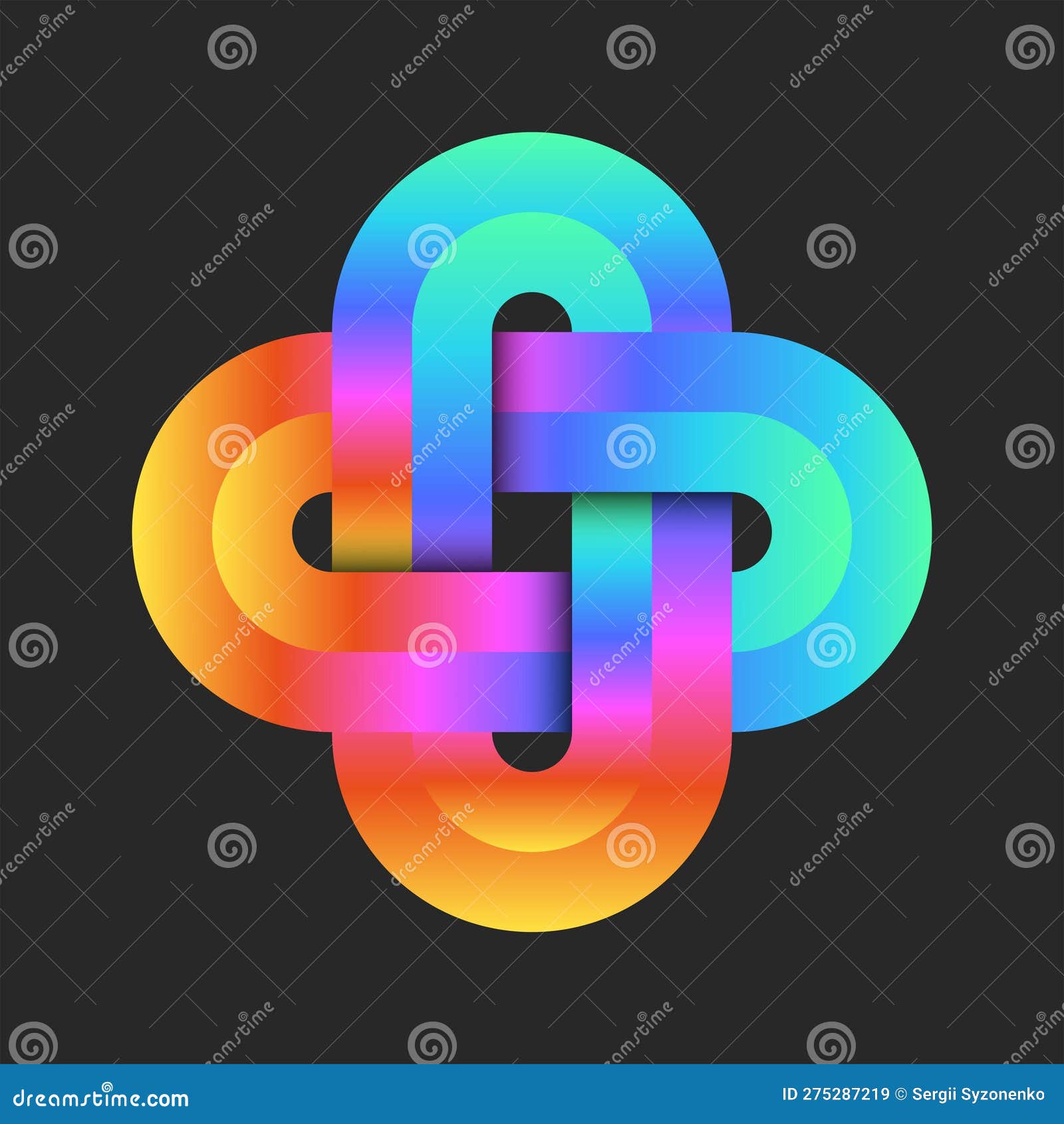 Cross Rounded Shape Logo or Plus Sign Made of Vibrant Gradient ...