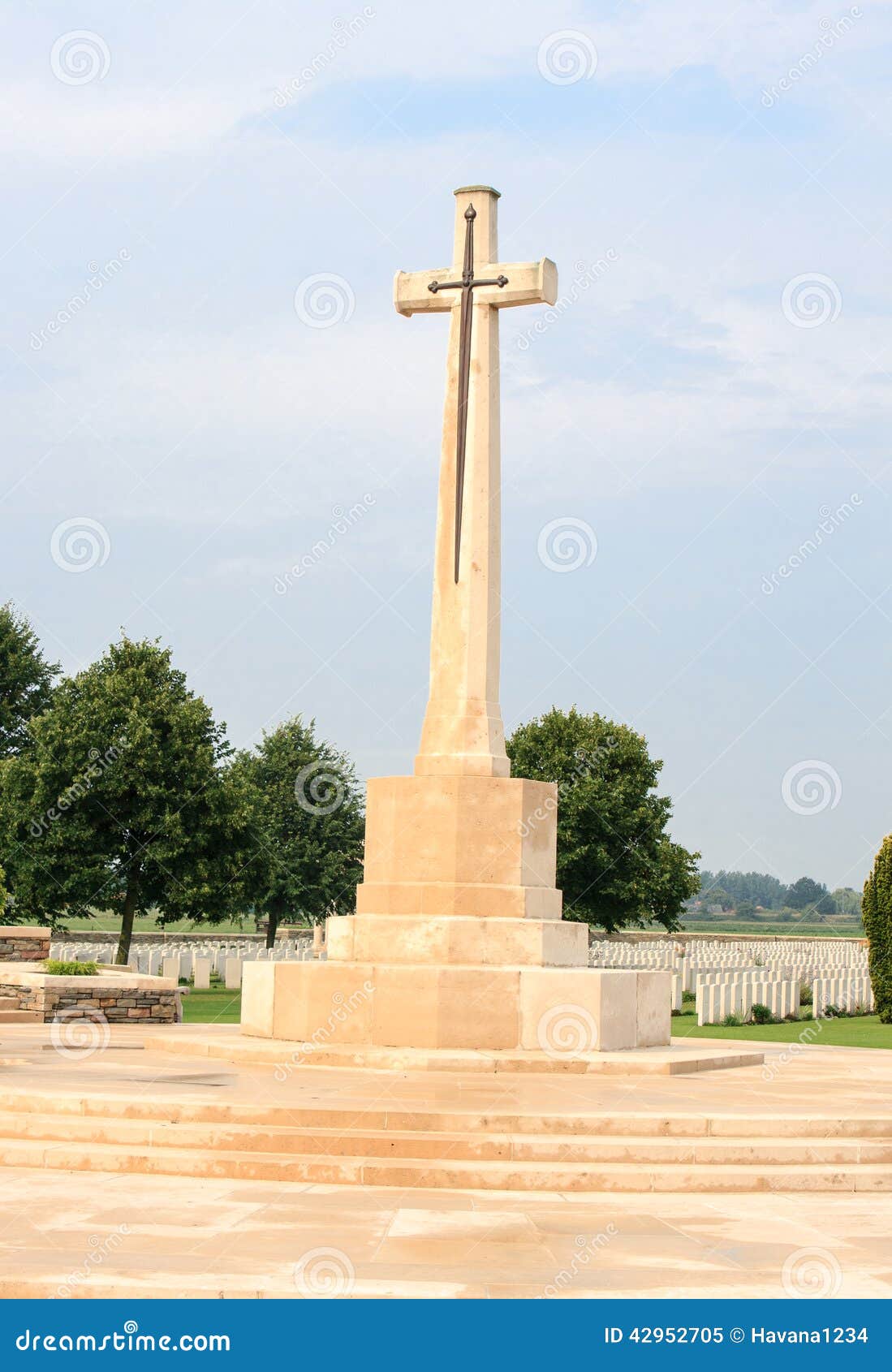 Cross of Sacrifice Bedford House Cemetery Stock Image - Image of ...