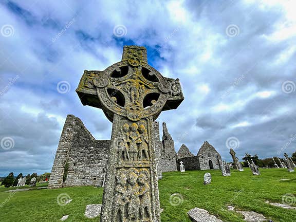 The Cross of the Scriptures, Clonmacnoise, Co. Offaly Stock Photo ...