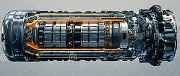 The Cross Section of an Advanced High Tech Power Cell with Complex ...