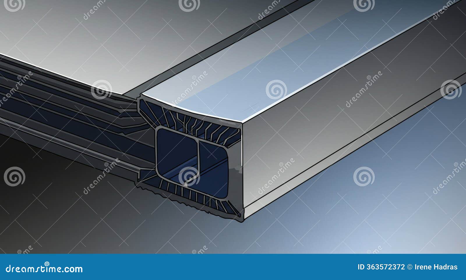 Cross-section Of An Aluminum Extrusion Profile. The Image Shows A ...