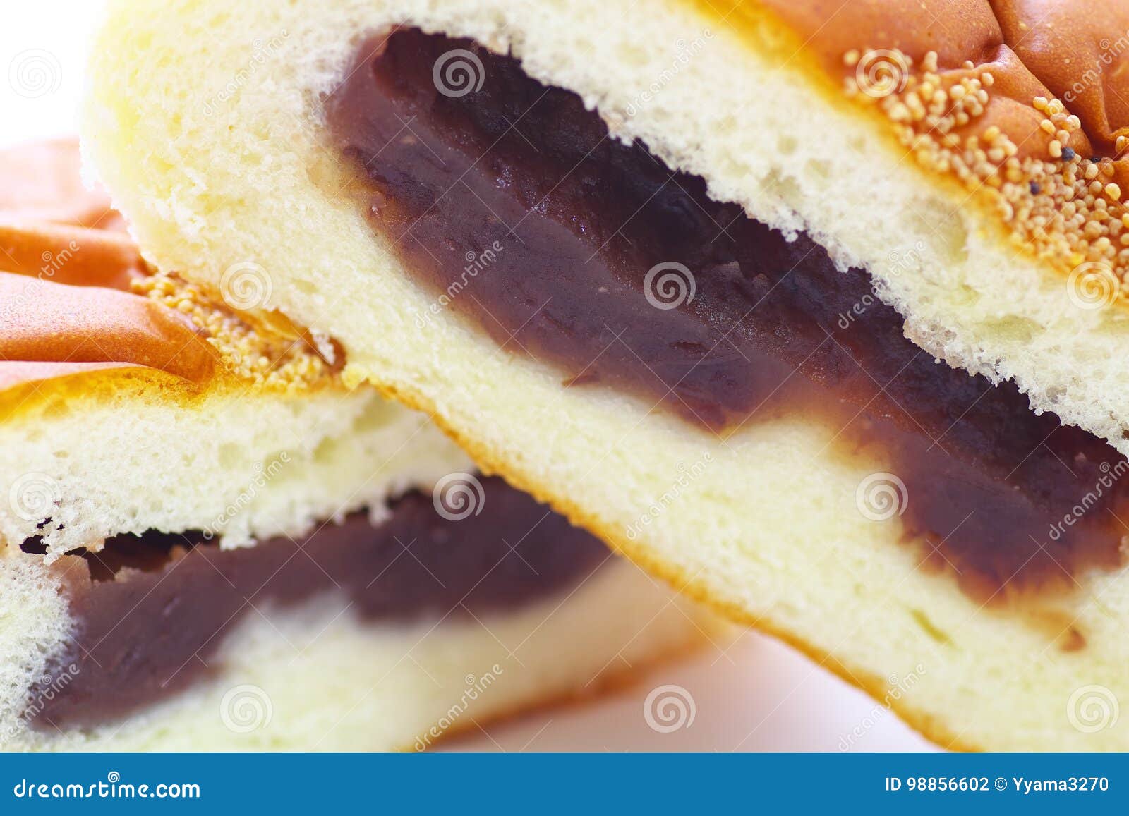 Cross section of anpan stock photo. Image of rolls, inside - 98856602
