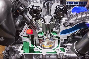 Engine cross section stock image. Image of modern, valve - 103751519