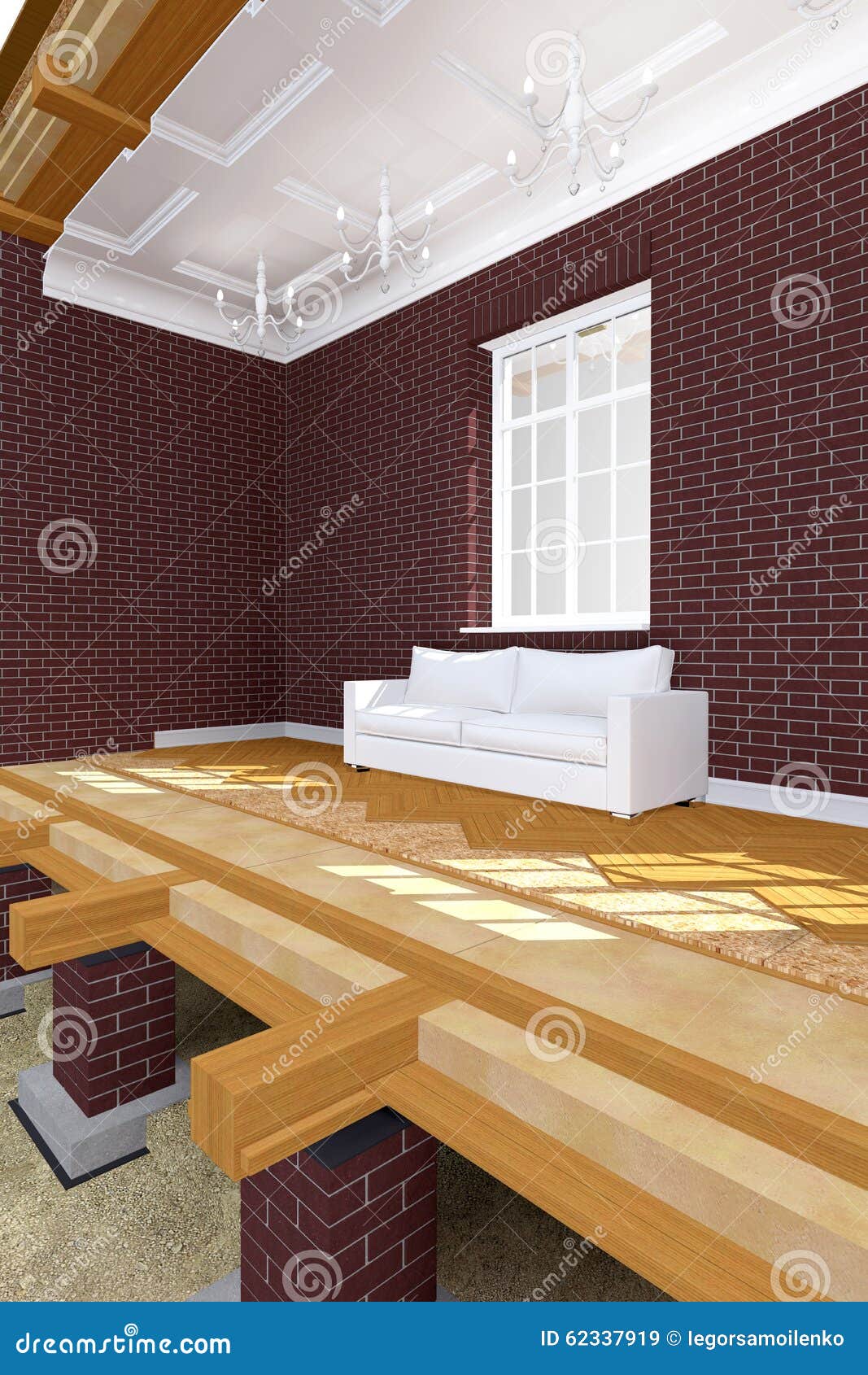 Cross Section of Brick House Stock Illustration - Illustration of brick ...