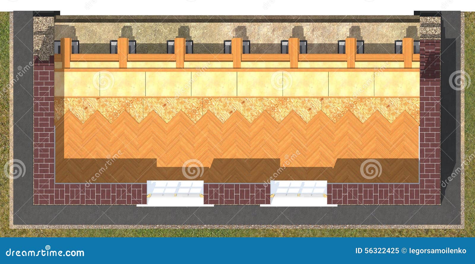Cross Section of Brick House Stock Illustration - Illustration of ...