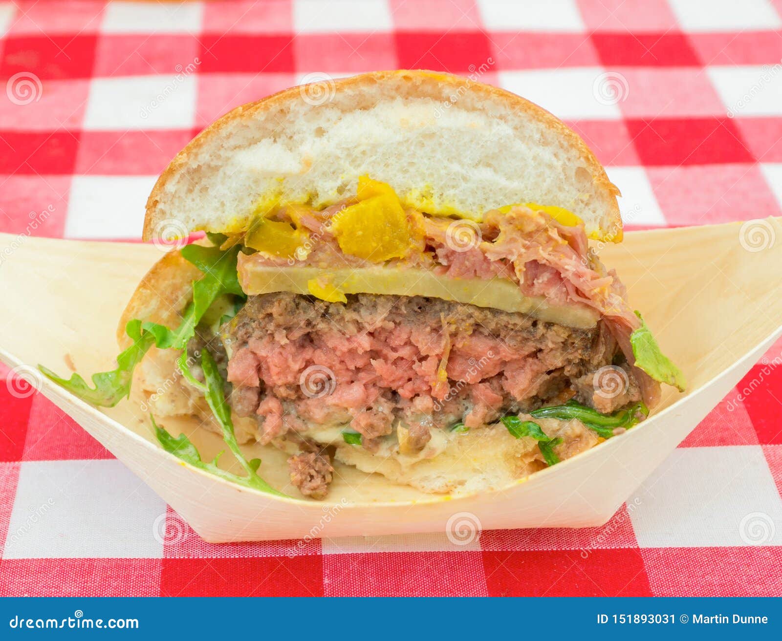 Cross Section of a Cheeseburger Stock Image - Image of fastfood ...