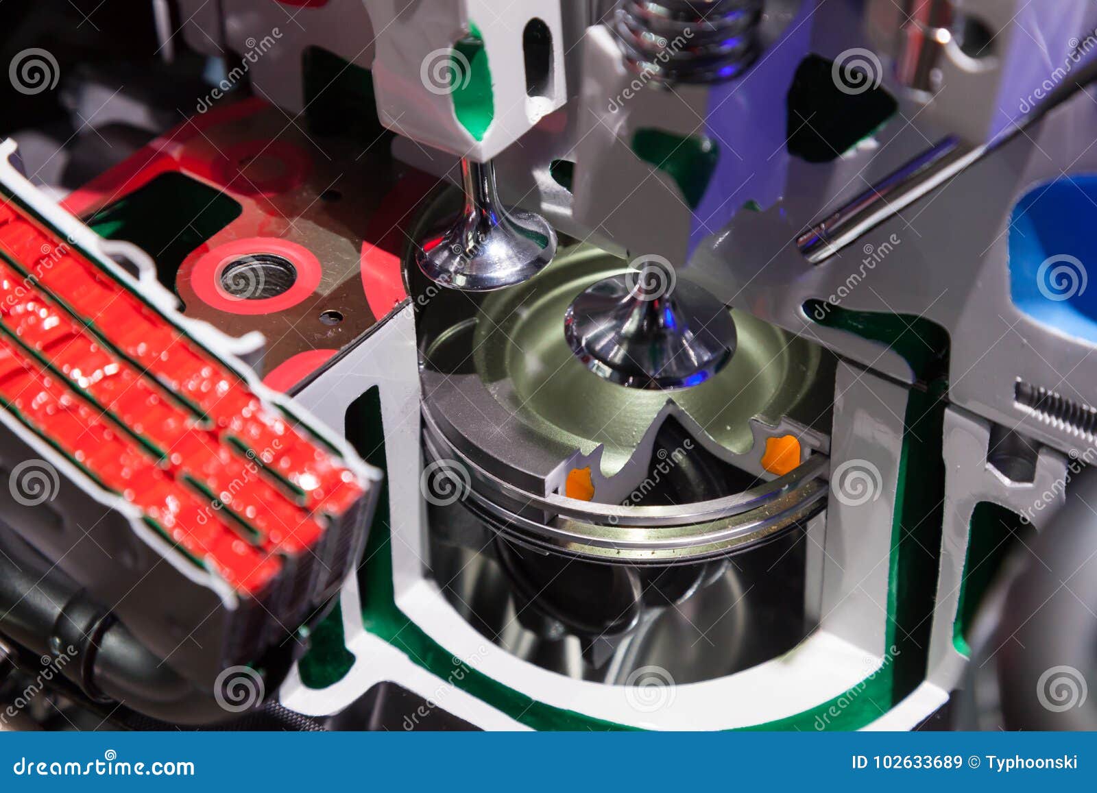 Cross Section of a Combustion Engine Stock Image - Image of cross ...