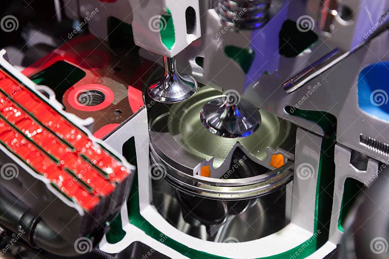Cross Section of a Combustion Engine Stock Image - Image of cross ...