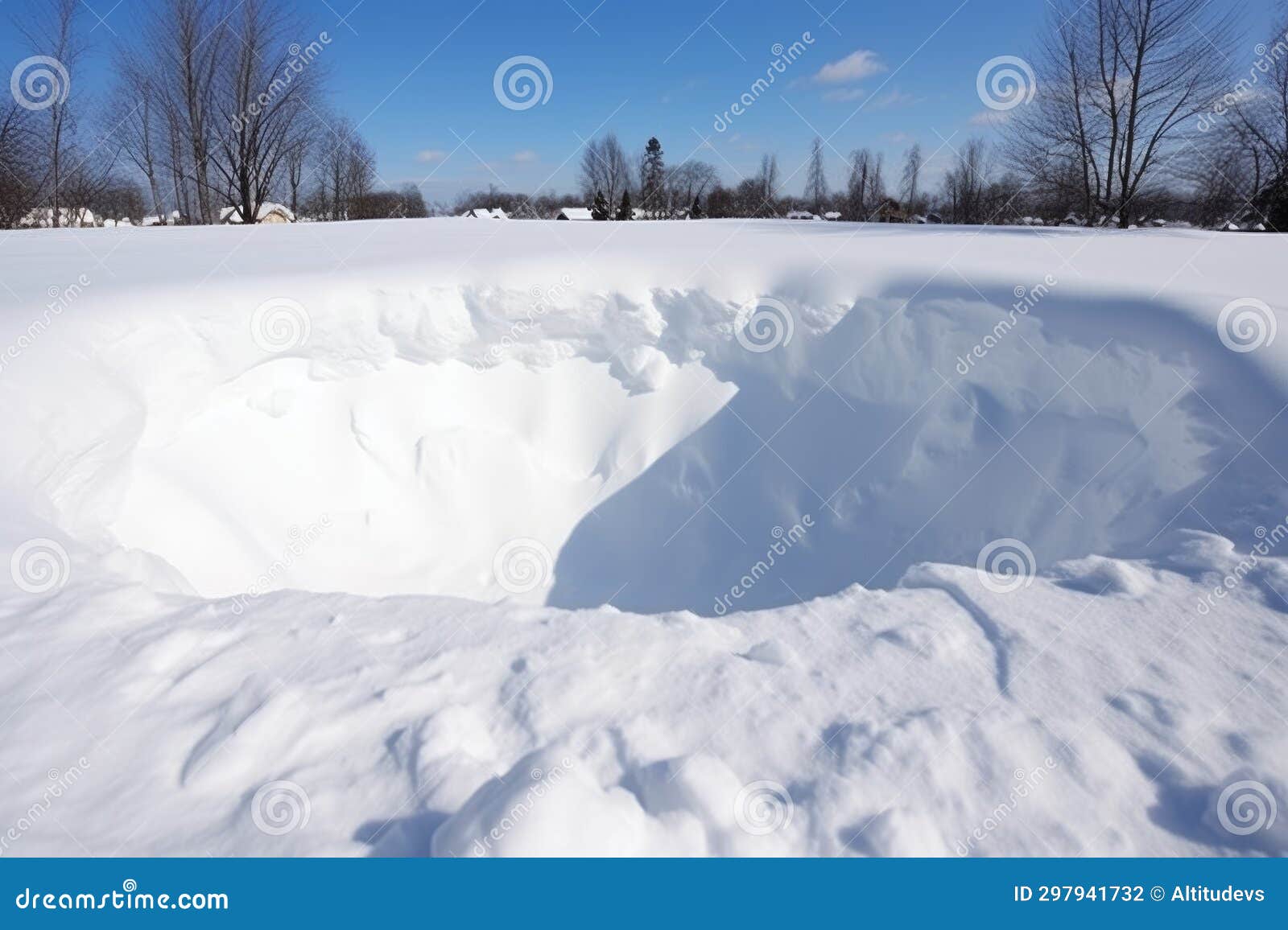 Cross-section of Compacted, Layered Snow Stock Illustration ...