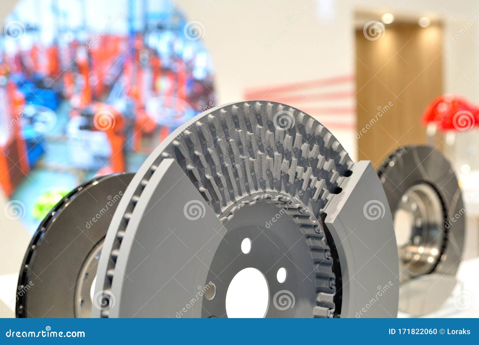 Cross Section of Cooled Disc Brake with Selective Focus. Stock Photo ...