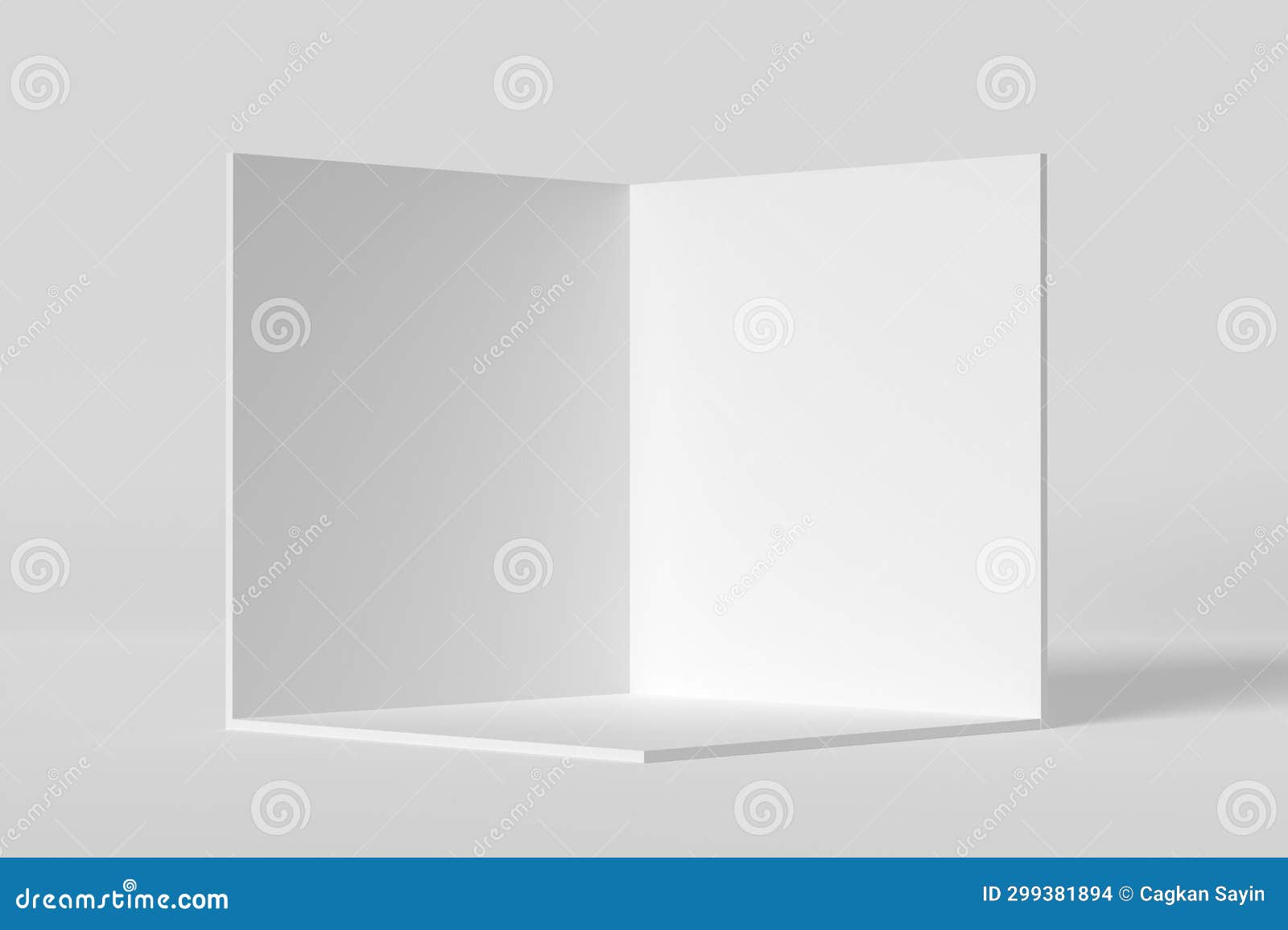 Cross Section of a Cube Box in White Room Interior Stock Illustration ...