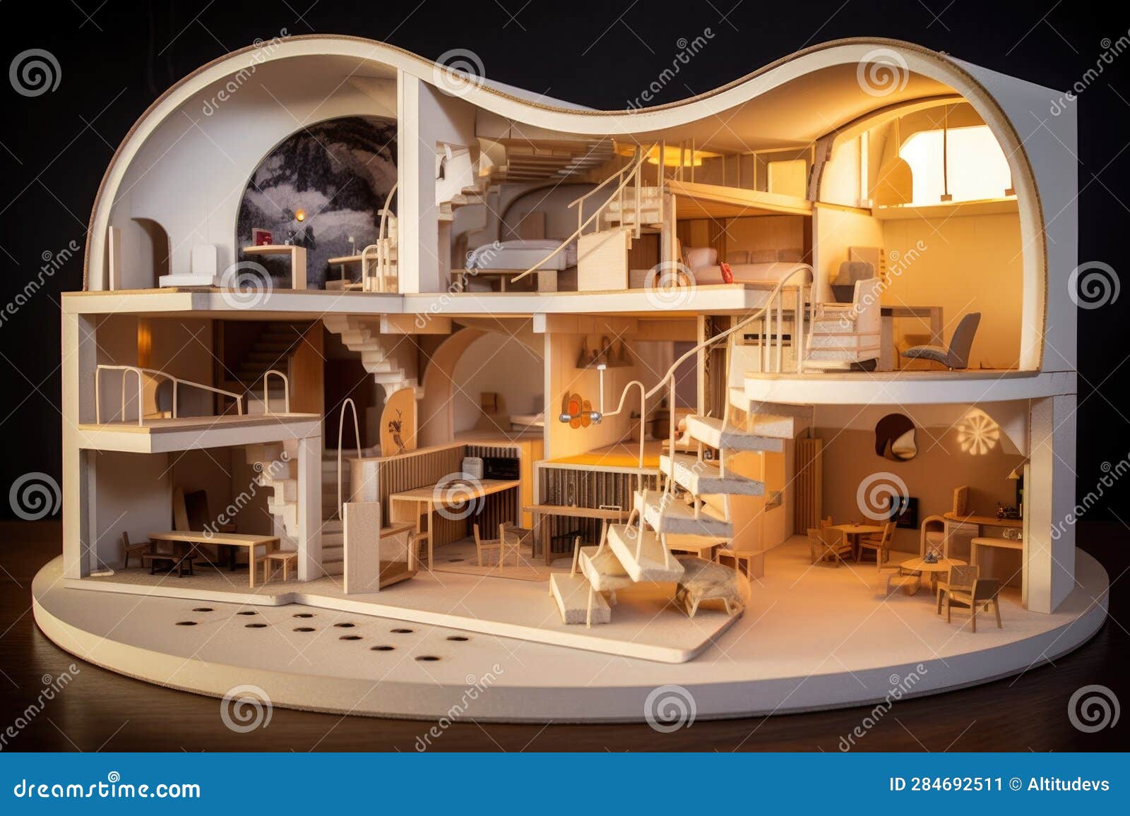 Cross-section of a 3d Printed House, Showing Interior Design Stock ...