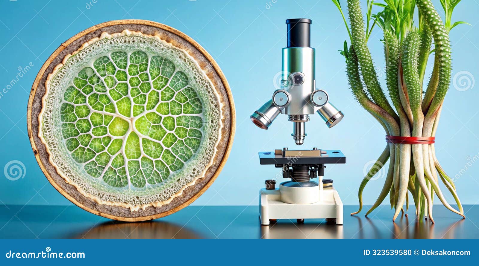 Cross Section Dicot Monocot And Root Of Plant Stem Under The Microscope ...