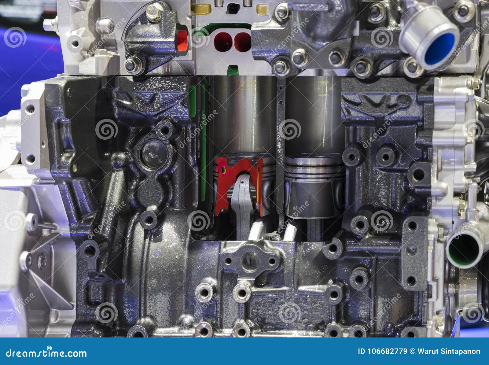 Cross Section of Diesel Engine Stock Image - Image of automotive ...