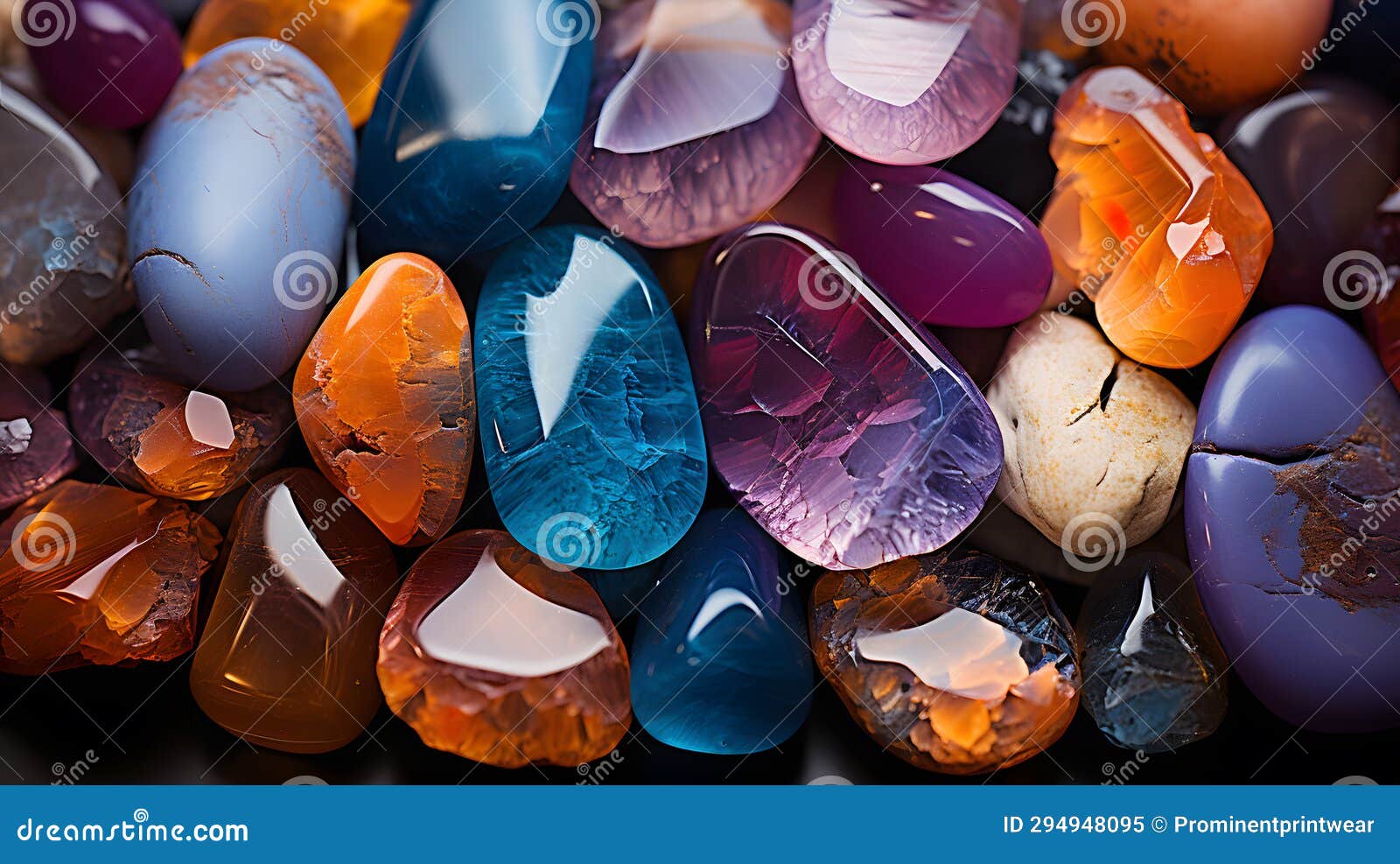 Cross Section of Different Colorful Abstract Healing Stone Crystal ...