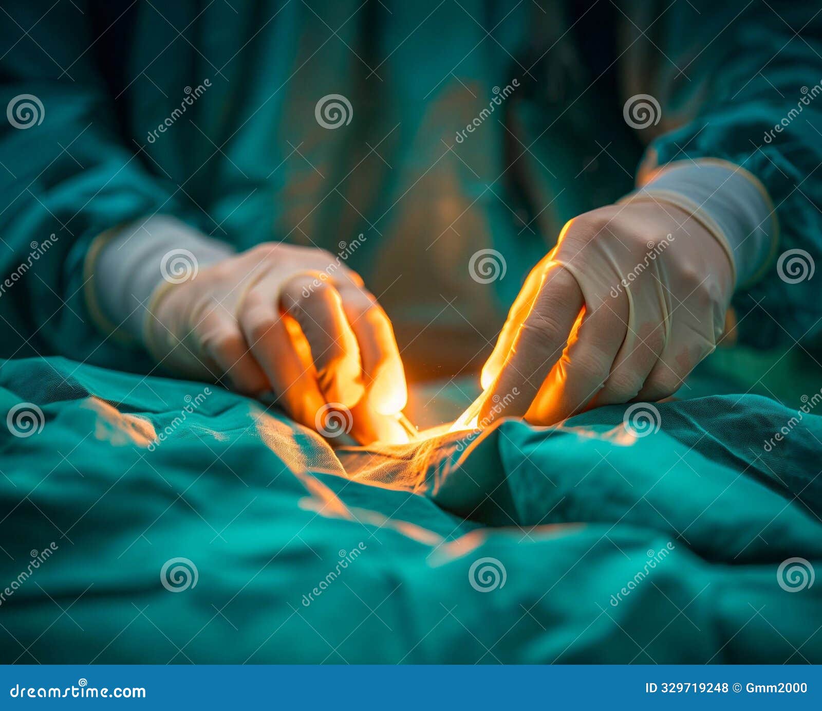 Cross-section of Doctor S Hand Performing Surgery in the Operating Room ...