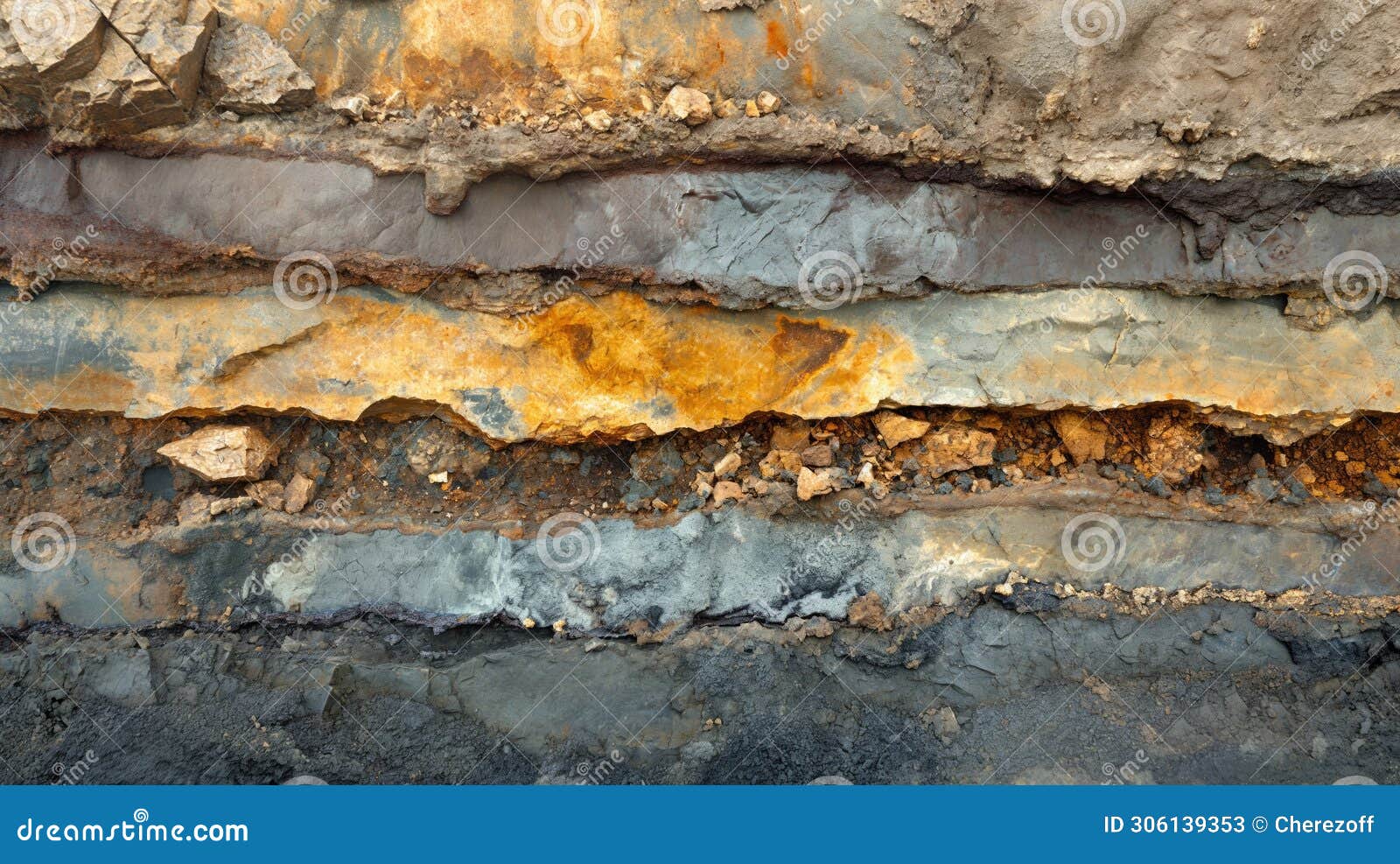 Cross-section of the Earth S Crust with Metal Deposits Stock Image ...