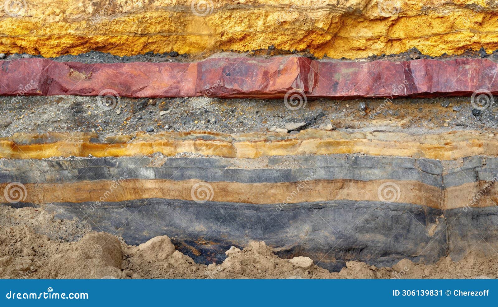 Cross-section of the Earth S Crust with Metal Deposits Stock Image ...