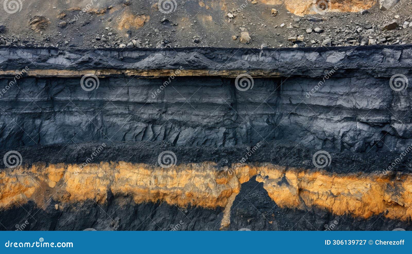 A Cross-section of the Earth S Crust Shows Coal Deposits Stock Image ...