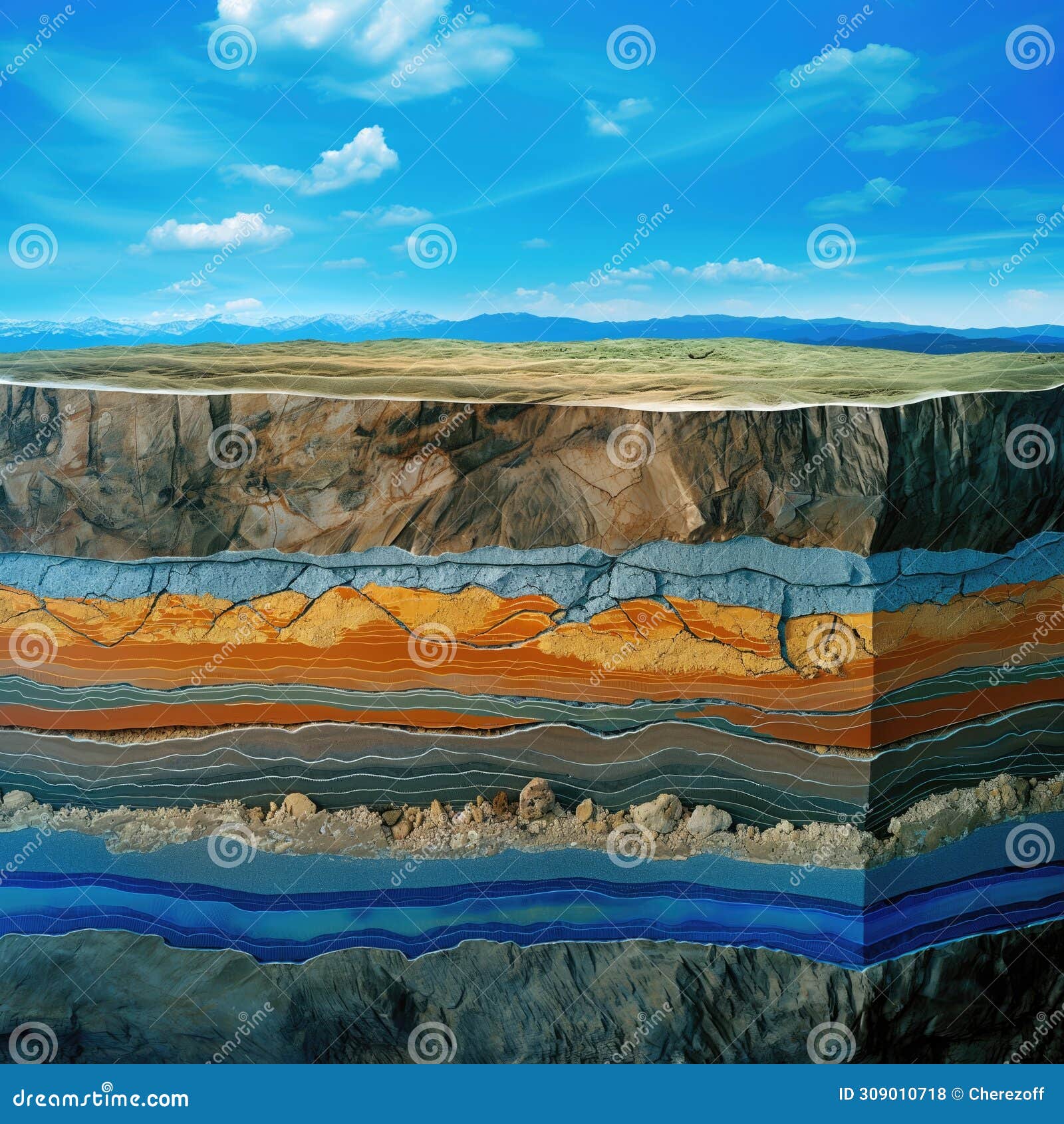 Cross-section of the Earth S Surface with Minerals Stock Photo - Image ...