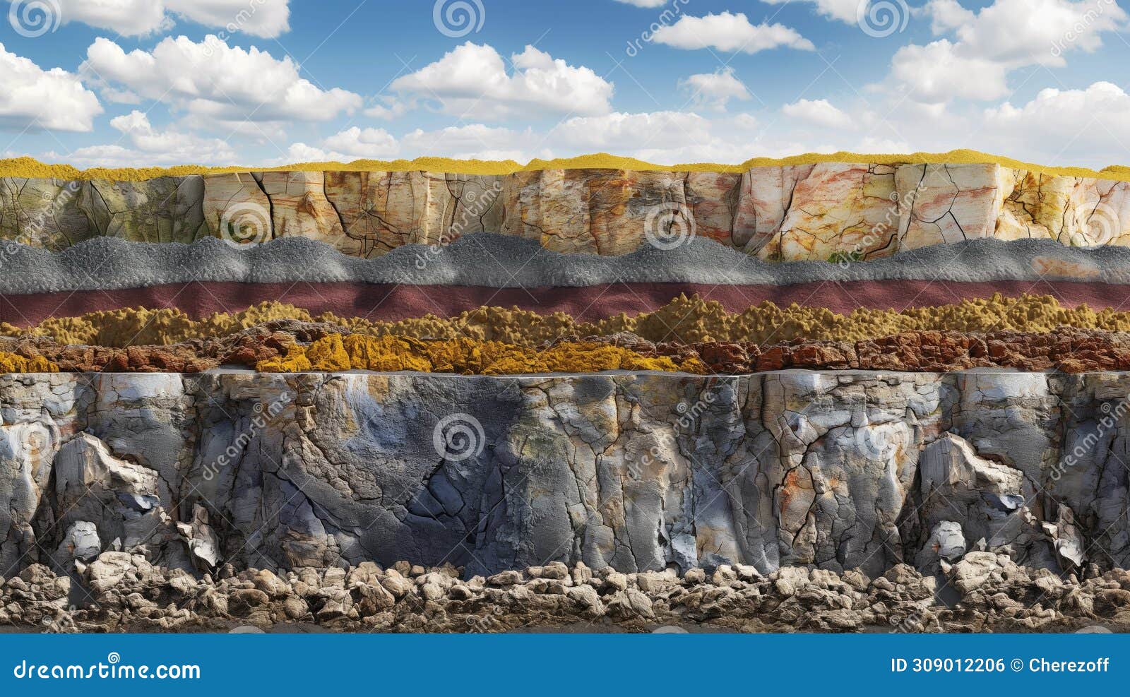 Cross-section of the Earth S Surface with Minerals Stock Photo - Image ...