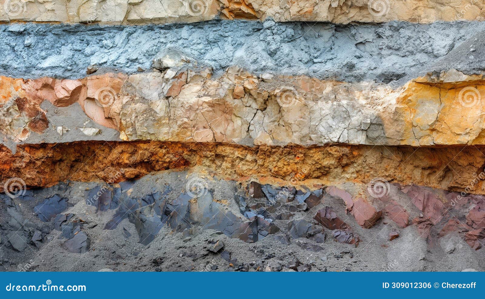 Cross-section of the Earth S Surface with Minerals Stock Photo - Image ...