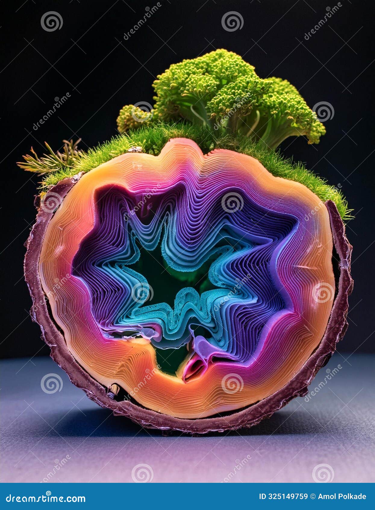 A Cross-section of the Earth Showing Layers and Hidden Ecosystems Stock ...