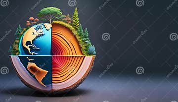 A Cross-section of the Earth Showing Layers and Hidden Ecosystems Stock ...