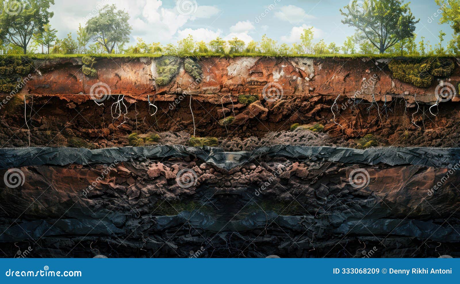 Showing Soil Layers Of Earth. Cross Section, Schematic Education Poster ...