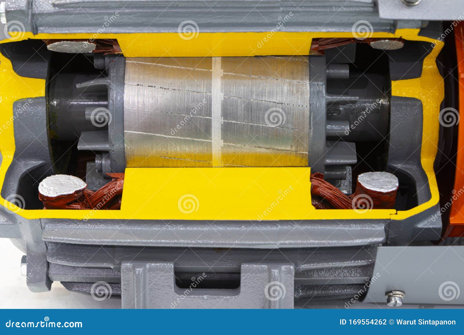 The Cross Section of Electrical Motor Stock Photo - Image of steel ...