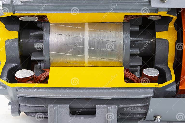 The Cross Section of Electrical Motor Stock Photo - Image of steel ...