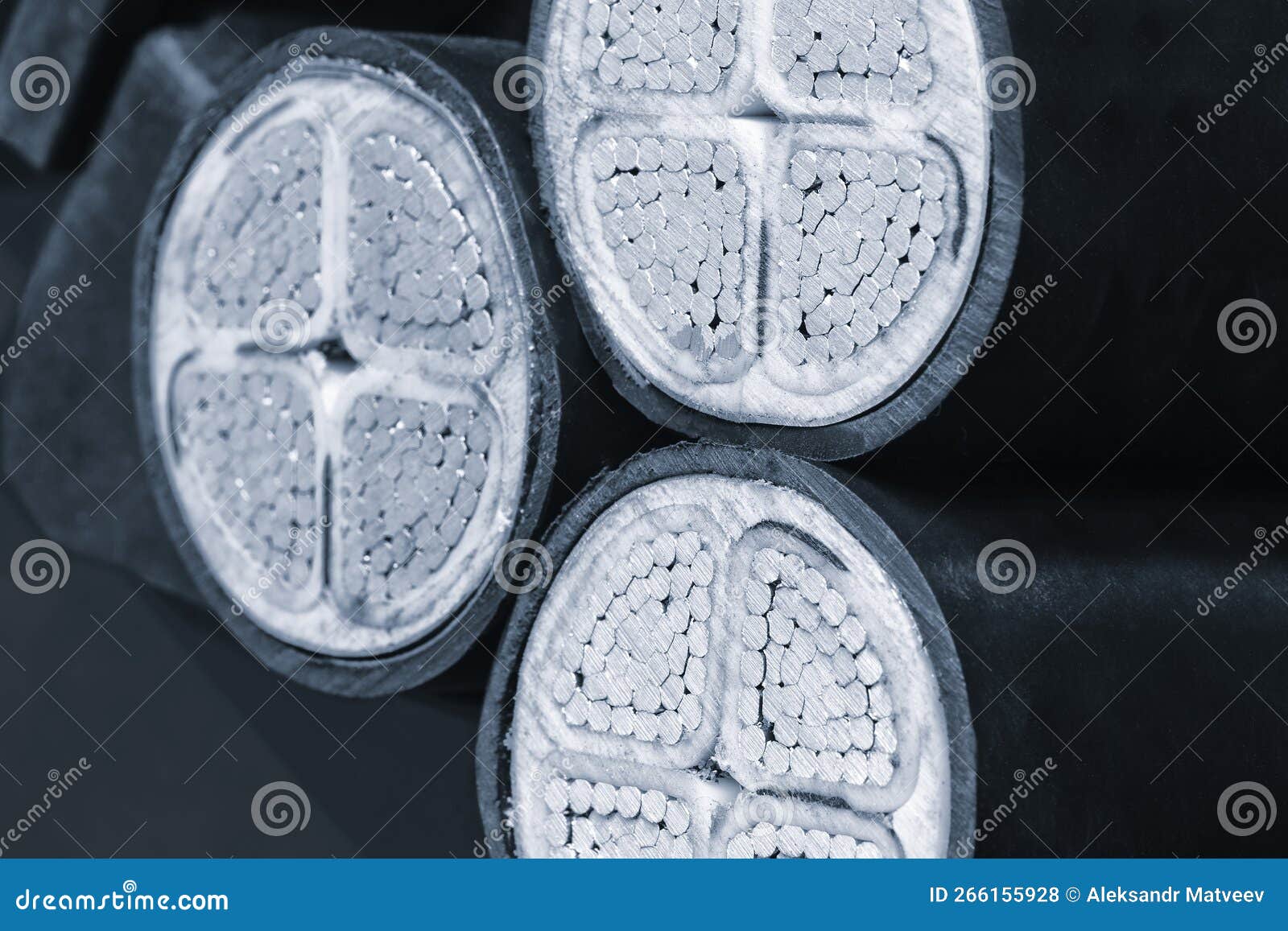Cross-section of Electrical Power Cable Stock Photo - Image of ...