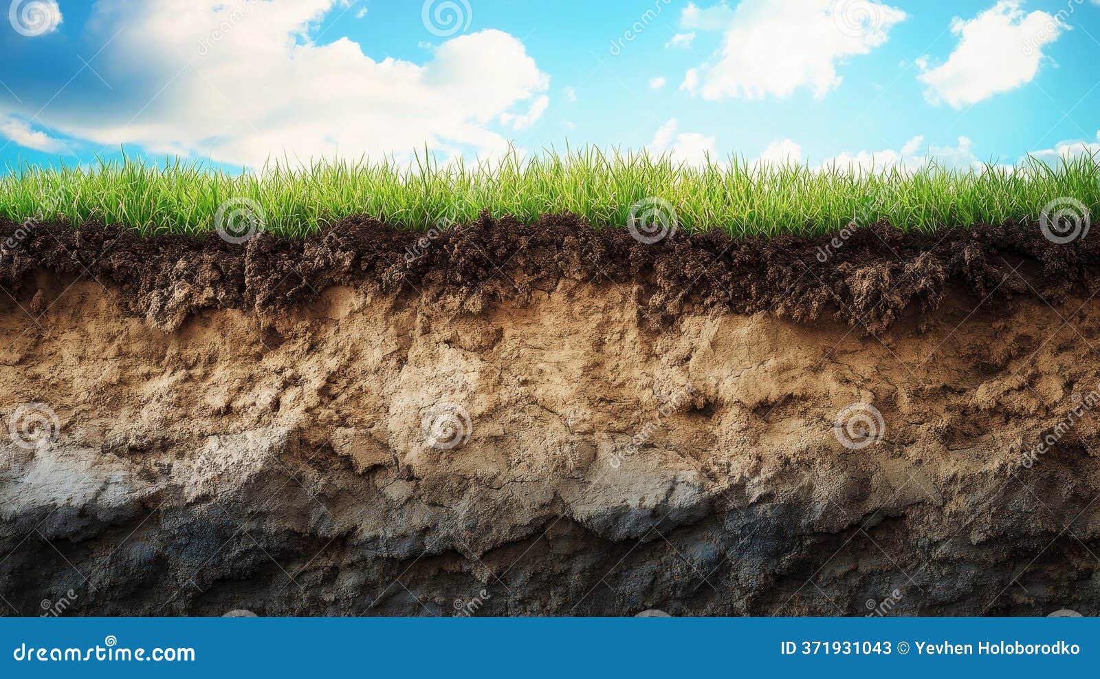 Underground Soil Layer Of Cross-section Earth With Asian Woman With Hat ...