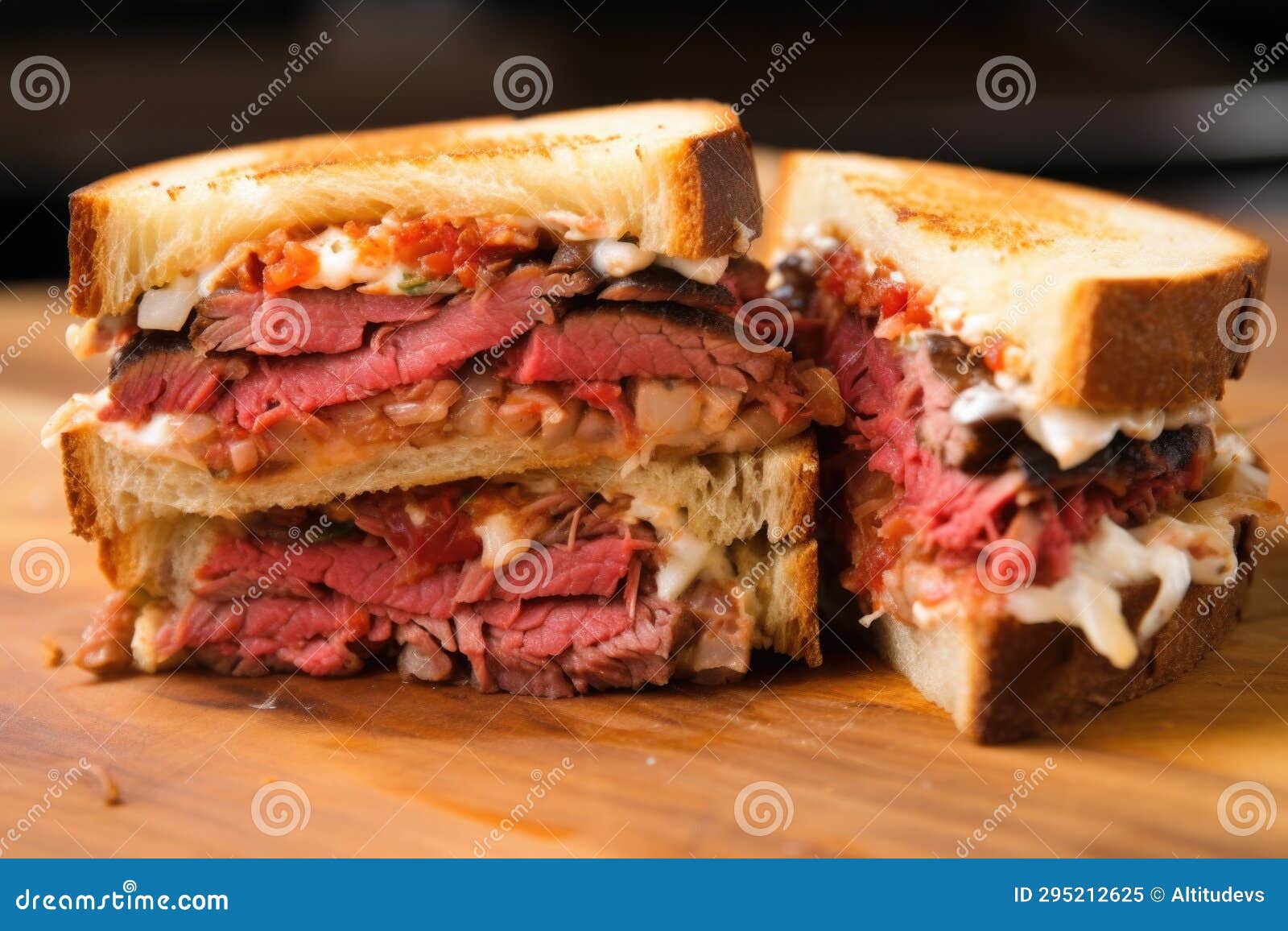 Cross-section of a Fully-loaded Bbq Beef Sandwich Stock Image - Image ...