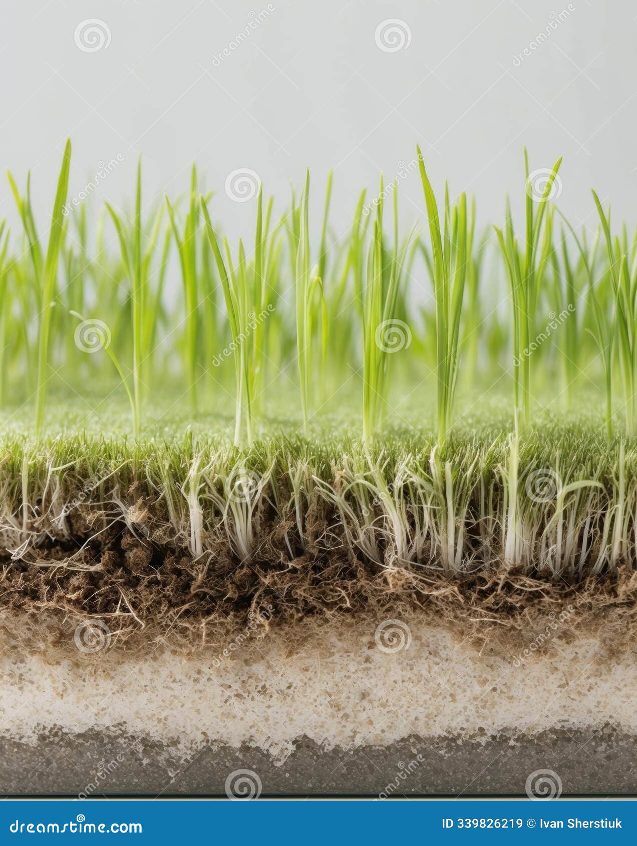 Cross Section of Green Grass and Underground Soil Layers Beneath. Stock ...
