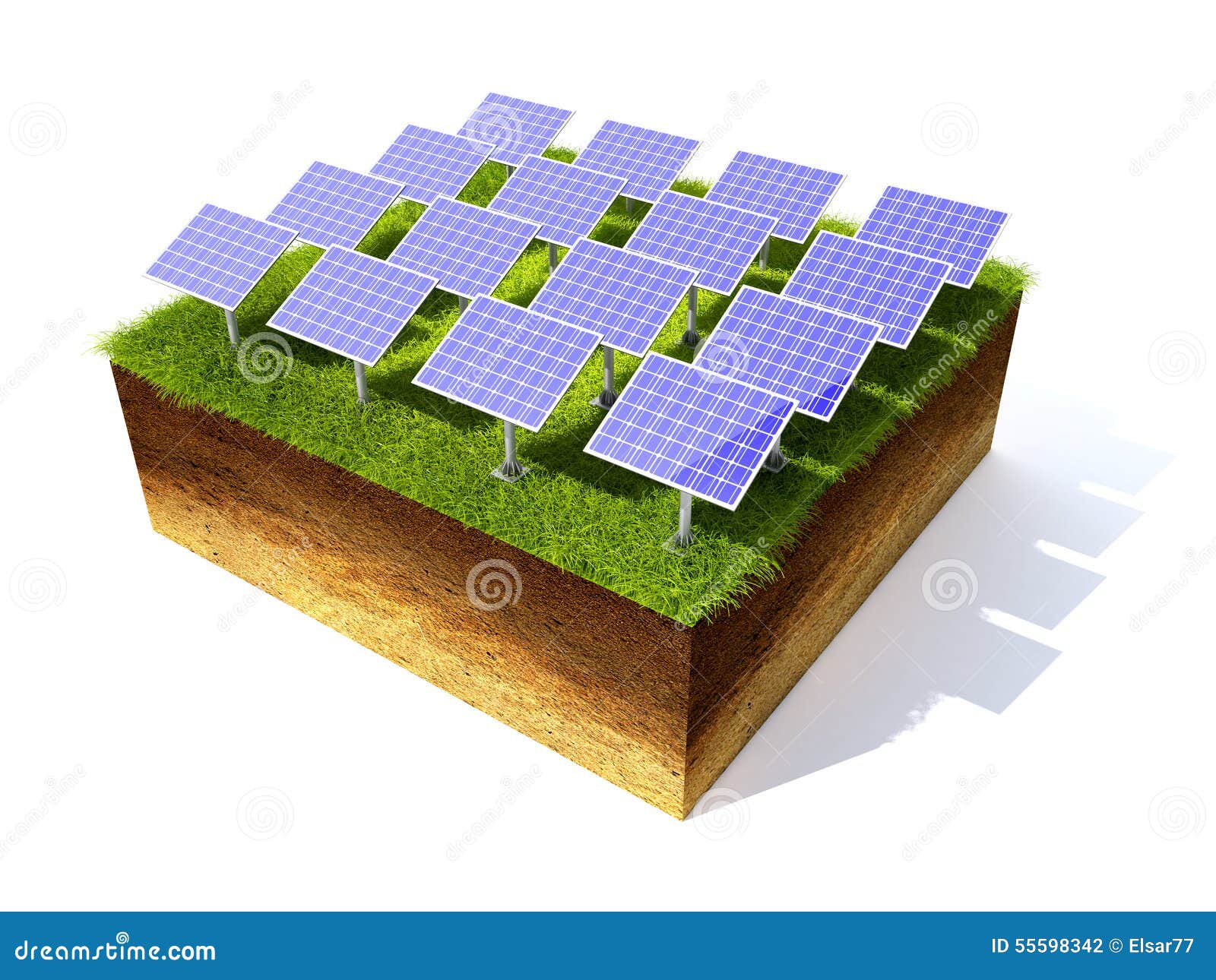 Cross Section of Ground with Grass Stock Illustration - Illustration of ...