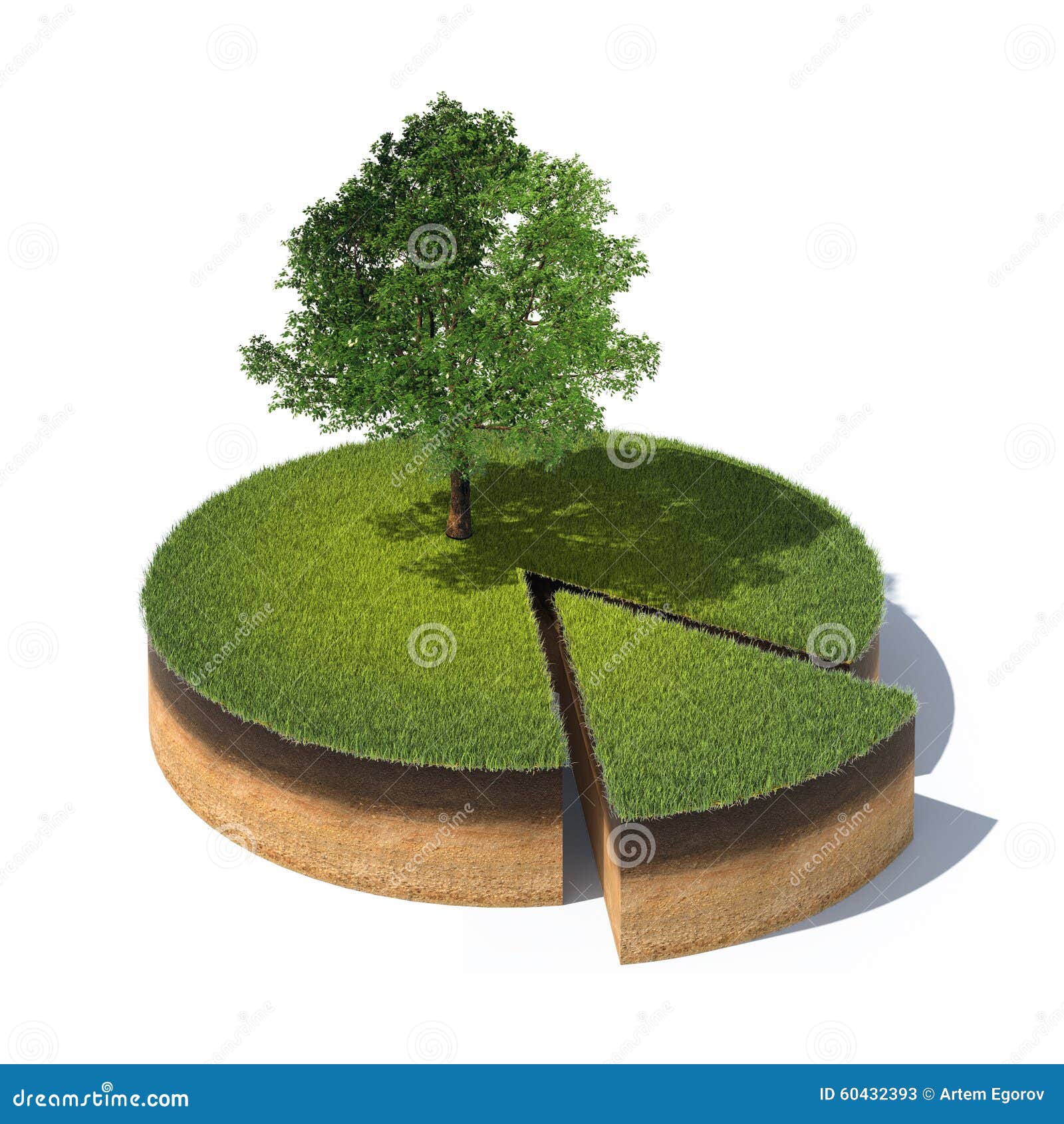 Cross Section Of Ground With Grass And Tree Royalty-Free Illustration ...