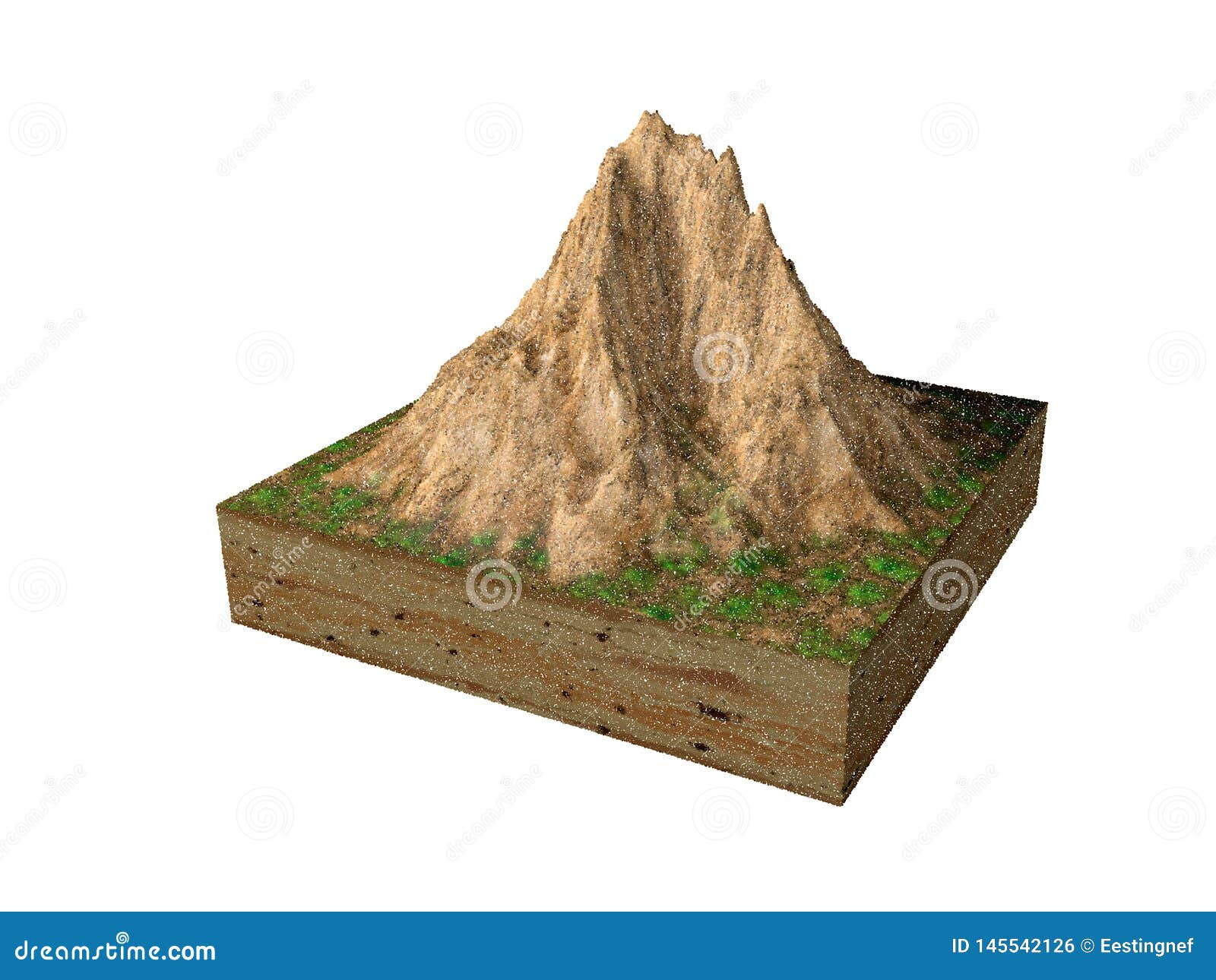 Cross Section of Ground with Mountain. Vector Illustration Stock Vector ...