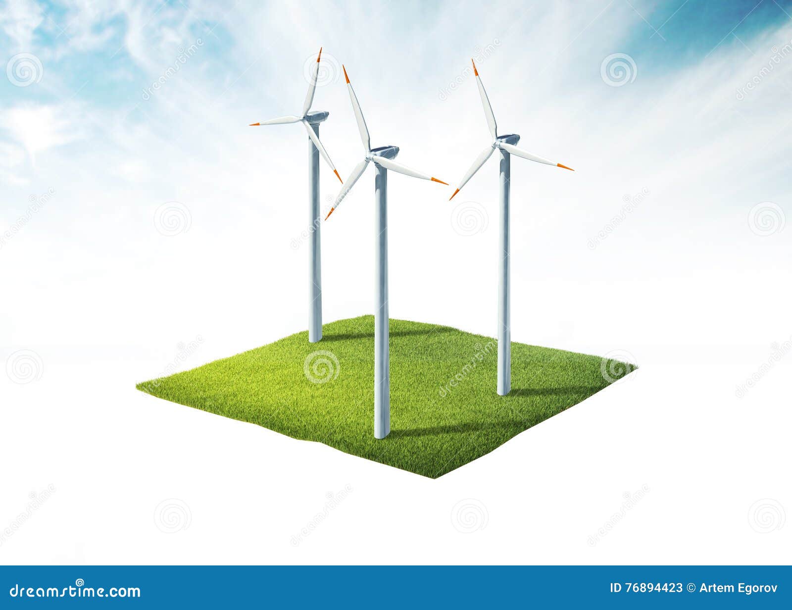 Cross Section of Ground with Wind Turbine Stock Image - Image of grass ...