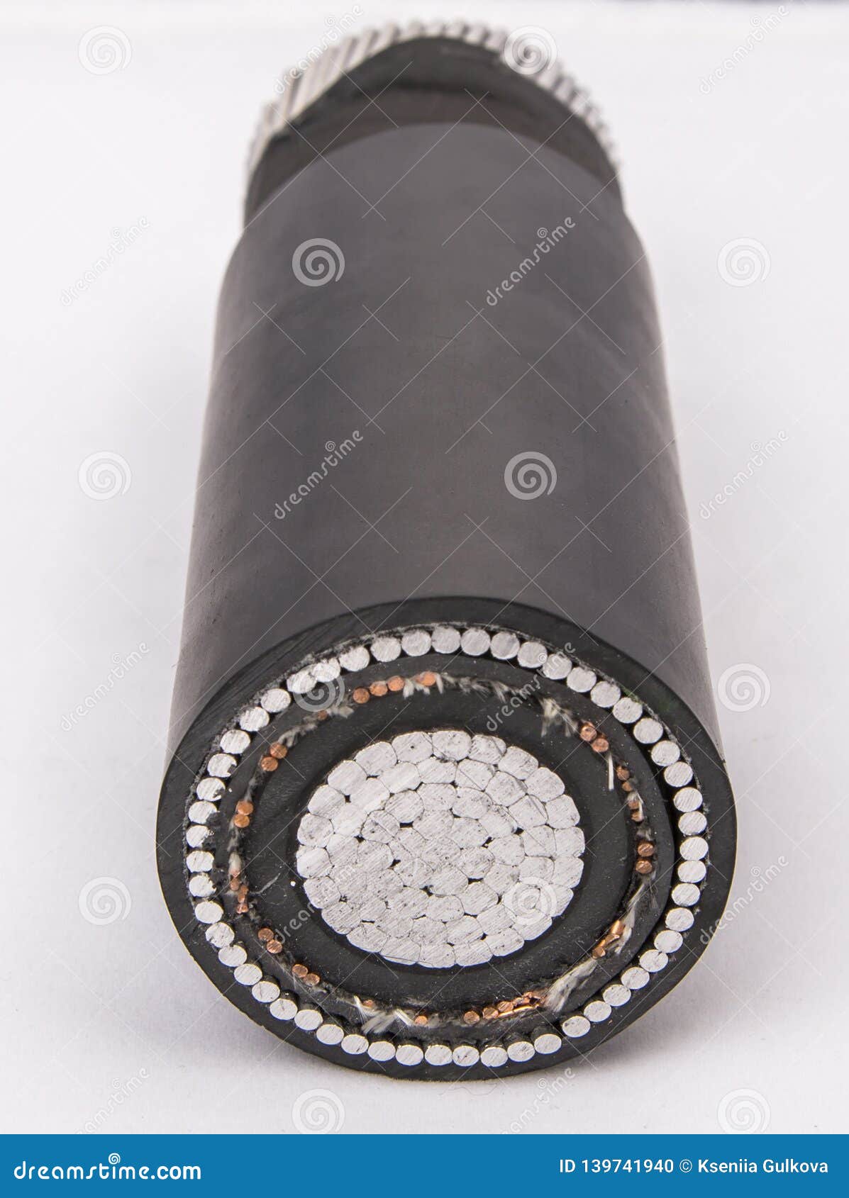 Cross Section of High-voltage Cable. Stock Photo - Image of current ...