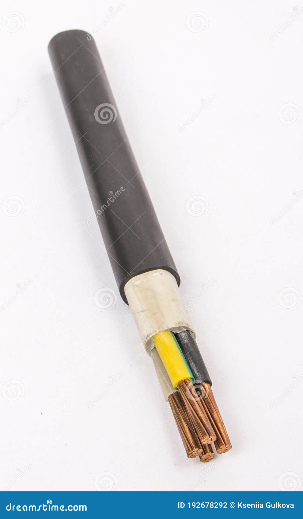 Cross Section of High-voltage Cable, Polymer Insulation Stock Photo ...