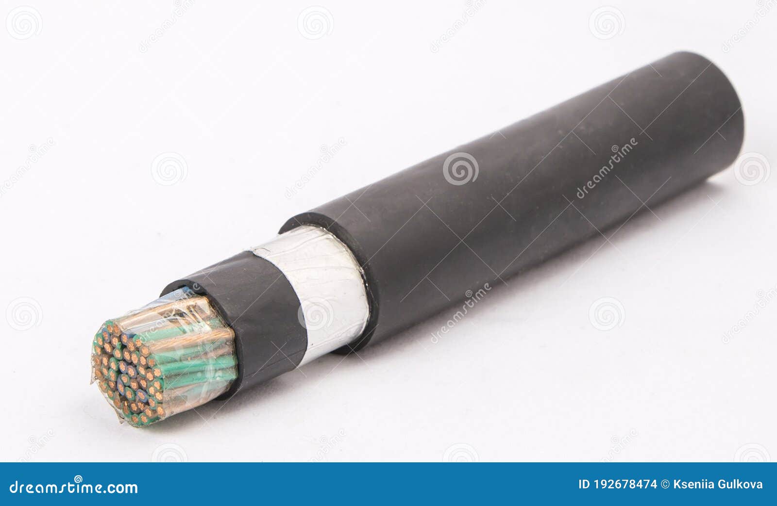 Cross Section of High-voltage Cable, Polymer Insulation Stock Photo ...