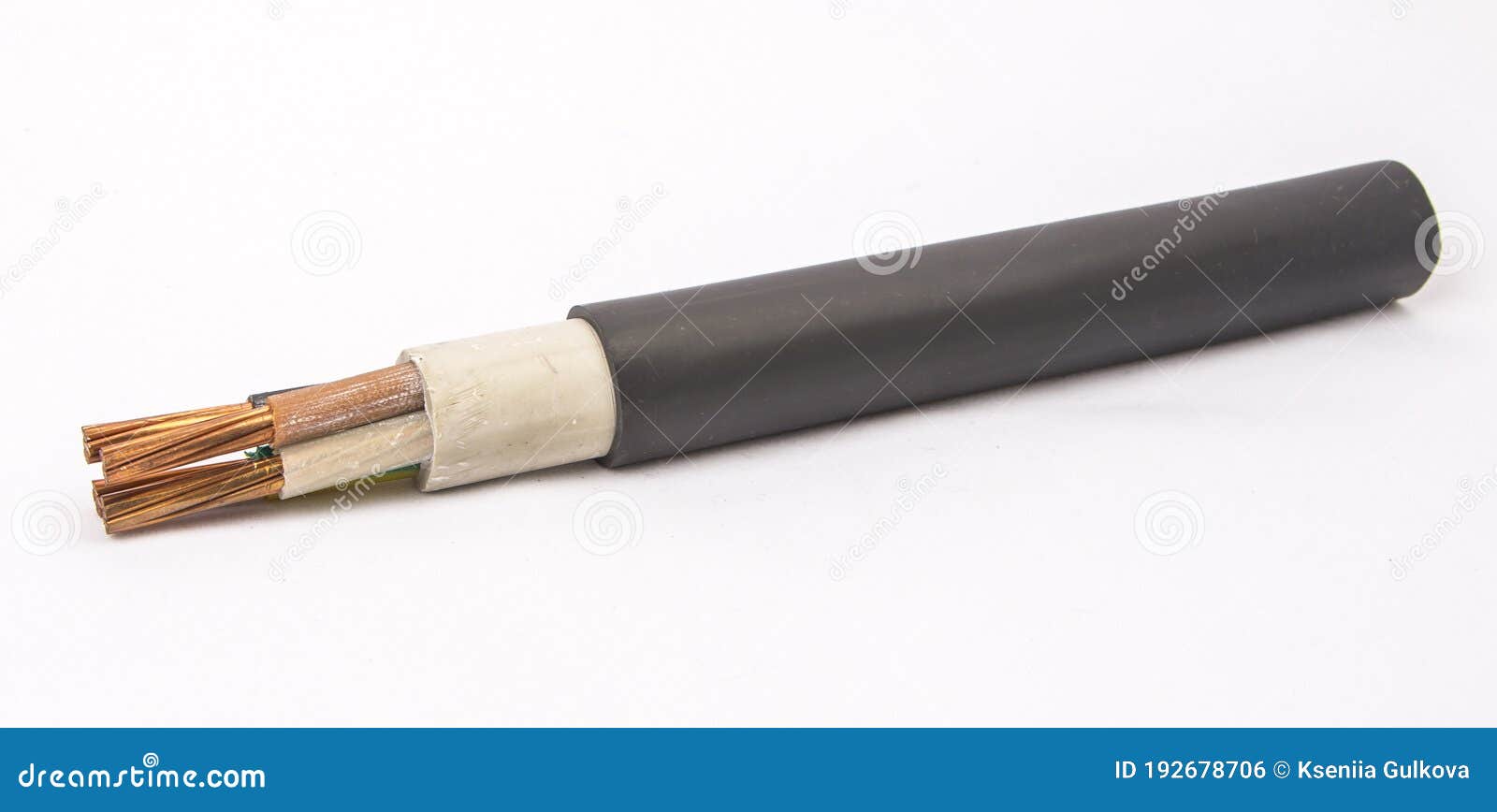 Cross Section of High-voltage Cable, Polymer Insulation Stock Photo ...