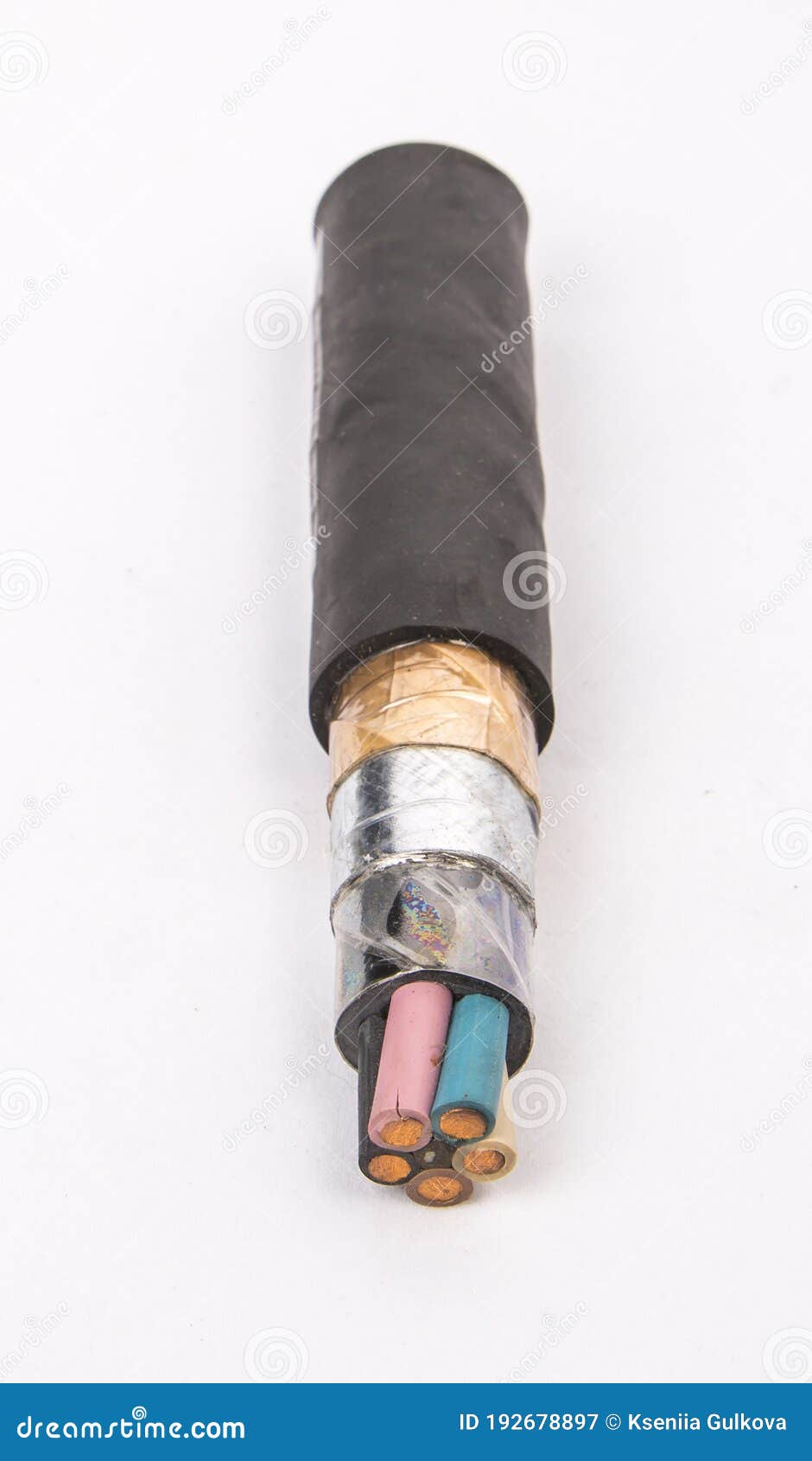 Cross Section of High-voltage Cable, Polymer Insulation Stock Image ...