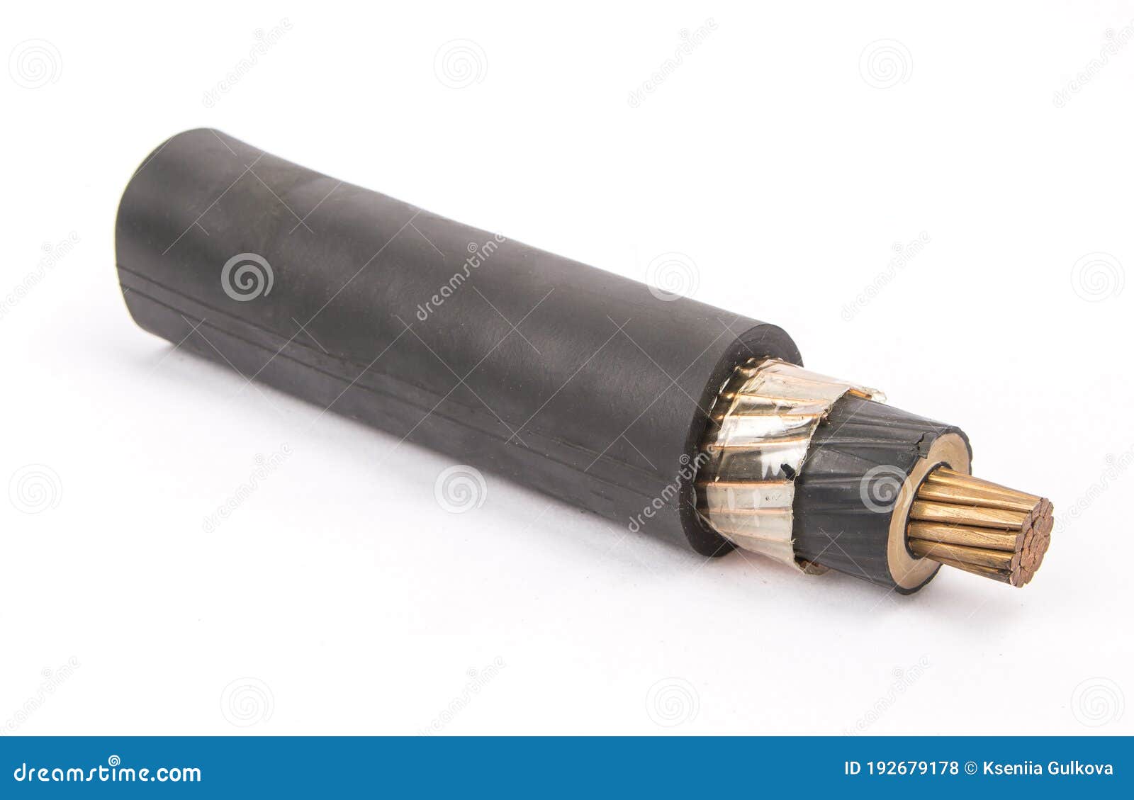 Cross Section of High-voltage Cable, Polymer Insulation Stock Photo ...