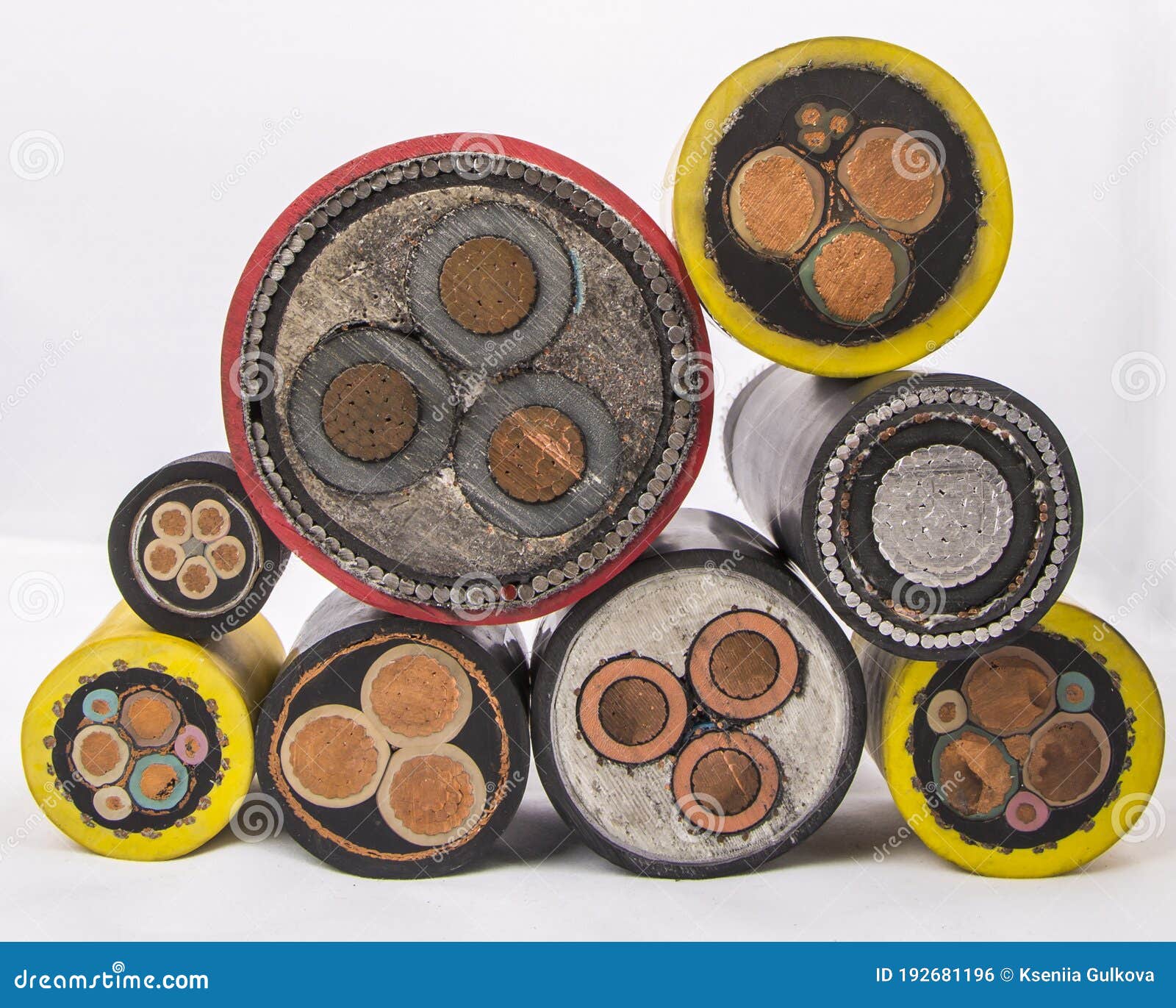 Cross Section of High-voltage Cable, Polymer Insulation Stock Photo ...