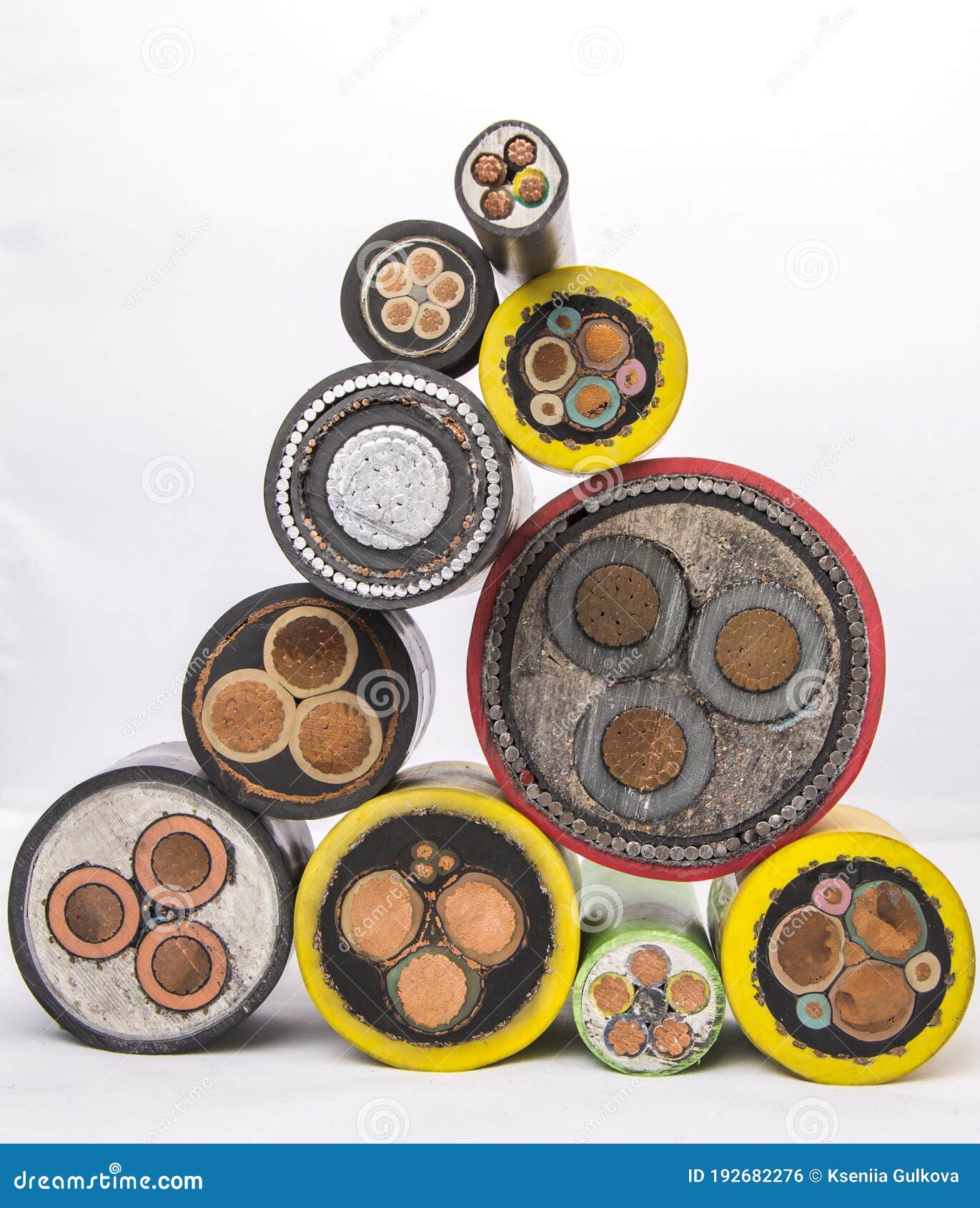 Cross Section of High-voltage Cable, Polymer Insulation Stock Photo ...