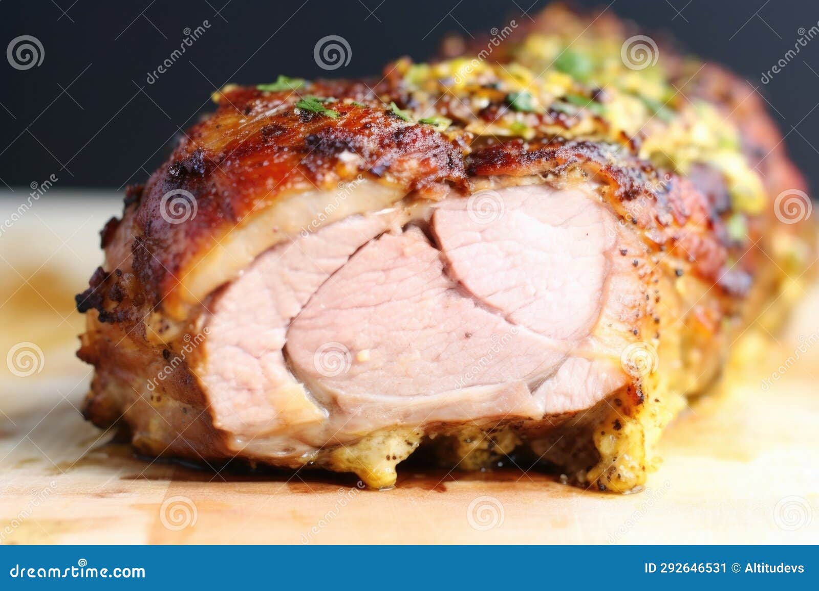 Cross-section of a Honey Mustard Pork Chop Showing the Inside Stock ...